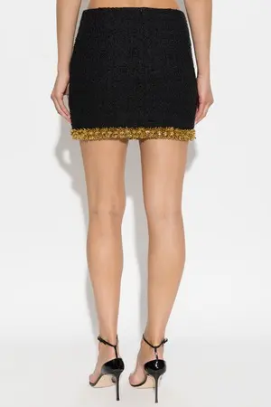 Balmain Tweed Skirt With Appliqués