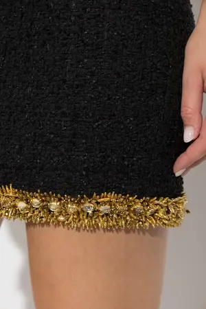 Balmain Tweed Skirt With Appliqués
