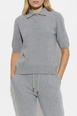 Balmain Wool Polo Shirt With Short Sleeves