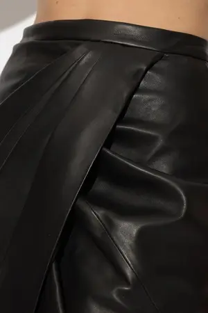 Balmain Leather Pleated Skirt