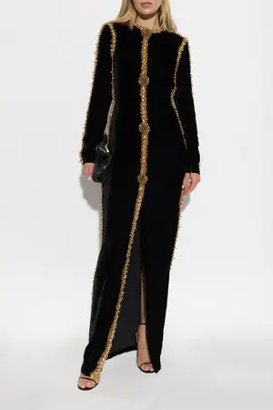 Balmain Long Dress With Appliqués