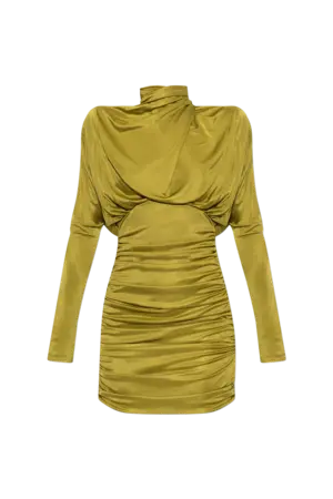 Balmain Long Sleeve Dress - Green
