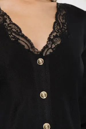 Balmain Cardigan With Lace Trim