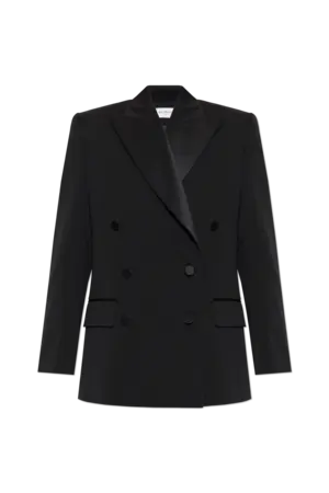 Balmain Wool Blazer With Double Vent - Black