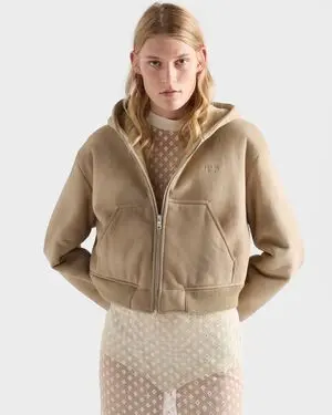 Prada Hooded Shearling Jacket - Rope
