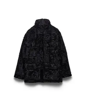 Prada Shearling Caban Jacket - Black