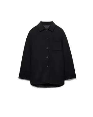 Prada Reversible Double Cashwool And Re-nylon Caban Jacket Brown