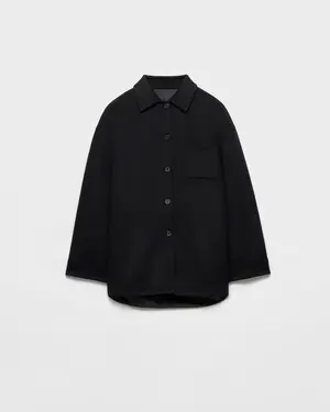 Prada Reversible Double Cashwool And Re-nylon Caban Jacket - Ebony