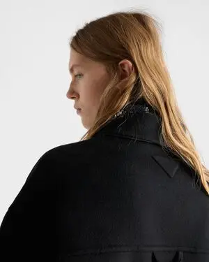 Prada Reversible Double Cashwool And Re-nylon Caban Jacket - Ebony