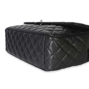 Chanel 24c Quilted Caviar Maxi Xxl Travel Flap Bag - Black