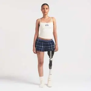 SKIMS Cotton Jersey Paralympic Cami Top | White | | For Team Usa - Ecru