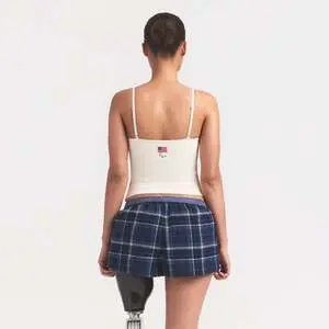 SKIMS Cotton Jersey Paralympic Cami Top | White | | For Team Usa