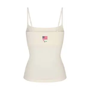 SKIMS Cotton Jersey Paralympic Cami Top | White | | For Team Usa