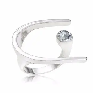 NEOLA DESIGN Lunaria Sterling Cocktail Ring With Blue Topaz - Silver