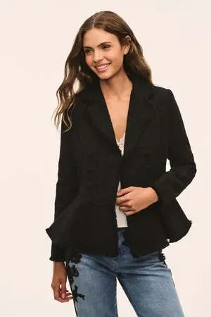LoveShackFancy Morrow Tweed Peplum Jacket