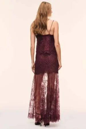 LoveShackFancy Carline Lace Maxi Skirt - Black