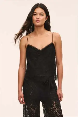 LoveShackFancy Ferni Cami Top - Black