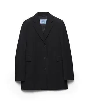 Prada Single-breasted Gabardine Jacket - Black
