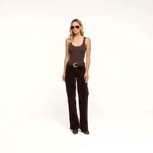 L'Agence Scottie Velvet Wide-leg Jean - Dark Java