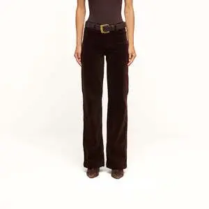 L'Agence Scottie Velvet Wide-leg Jean - Dark Java