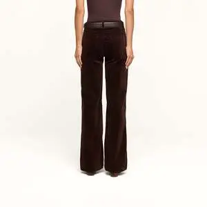 L'Agence Scottie Velvet Wide-leg Jean - Dark Java