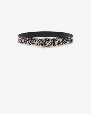 Isabel Marant Étoile Lapae Leopard-print Leather Belt - Zebra / Palladium