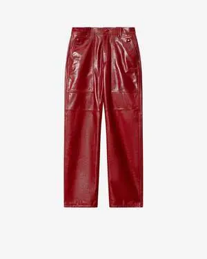 Isabel Marant Étoile Valka Leather Pants - Deep Red