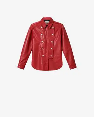 Isabel Marant Étoile Valdy Leather Shirt - Red