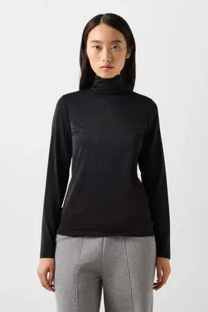 Bogner Silva Long-sleeve Turtleneck Top - Black