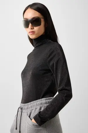 Bogner Silva Long-sleeve Turtleneck Top - Black
