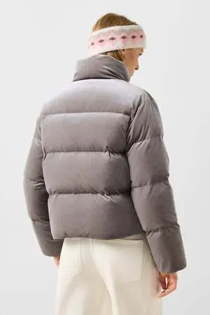 Bogner Oliva Velvet Quilted Down Jacket - Gray-brown