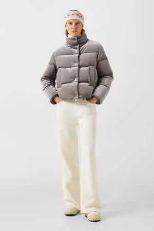 Bogner Oliva Velvet Quilted Down Jacket - Gray-brown