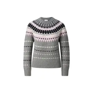 Bogner Ina Cashmere Norwegian Pullover - Gray/pink