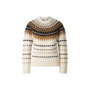 Bogner Ina Cashmere Norwegian Pullover - Off-white/camel/coffee