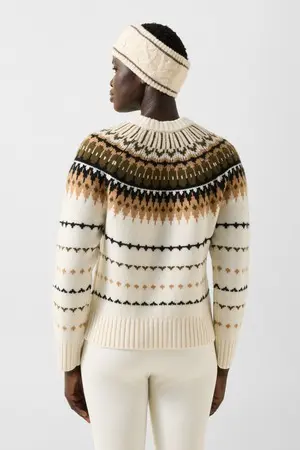 Bogner Ina Cashmere Norwegian Pullover - Off-white/camel/coffee