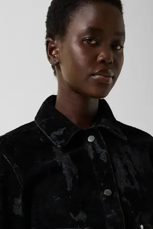 Bogner Lore Velvet Trim Denim Jacket