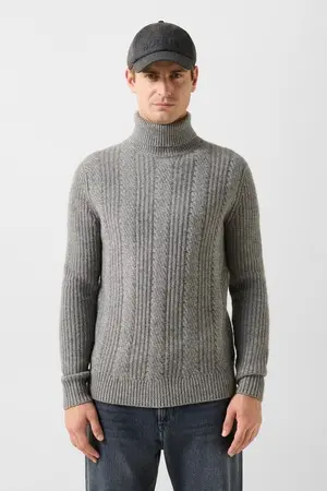 Bogner Eros Yak Wool Turtleneck Pullover - Gray