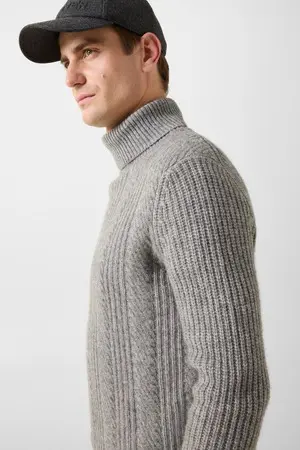Bogner Eros Yak Wool Turtleneck Pullover - Gray