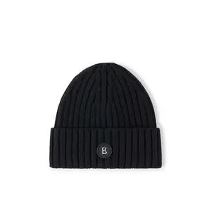 Bogner Bony Ribbed Knit Beanie With Logo Patch - Black