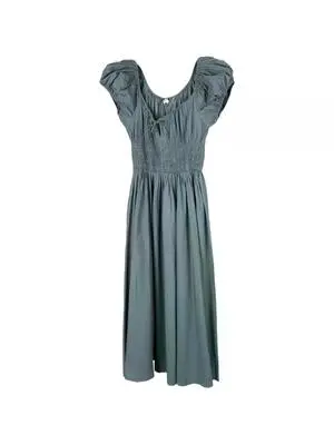 DÔEN Quinn Smocked-waist Midi Dress
