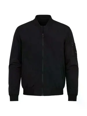 BOSS Crinkled-finish Logo-patch Jacket - Black