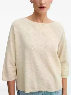 BENETTON Boat-neck Half-sleeve Sweater