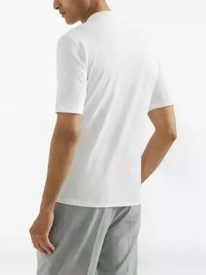 Brunello Cucinelli Techno Piqué Mock-neck T-shirt With Logo