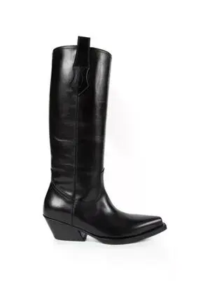 ANN DEMEULEMEESTER Pointed-toe Leather Boots - Black