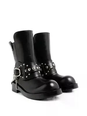 ANN DEMEULEMEESTER Tuxon Studded Chain-detail Boots