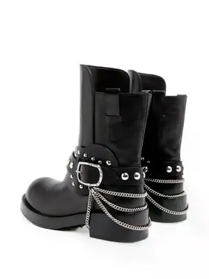 ANN DEMEULEMEESTER Tuxon Studded Chain-detail Boots