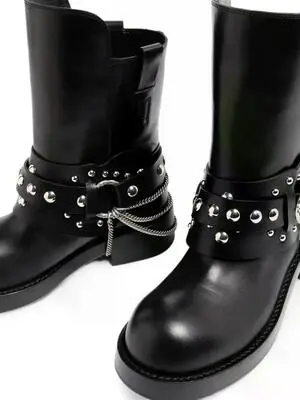 ANN DEMEULEMEESTER Tuxon Studded Chain-detail Boots