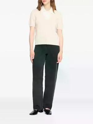 BARRIE Topstitched Cashmere Polo Shirt - Neutrals