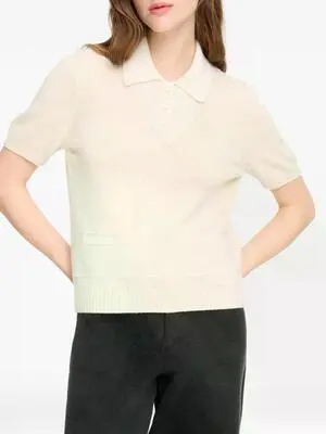 BARRIE Topstitched Cashmere Polo Shirt