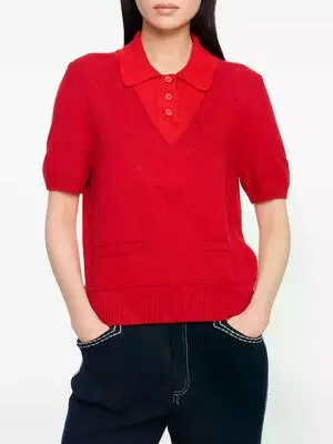 BARRIE Topstitched Cashmere Polo Shirt
